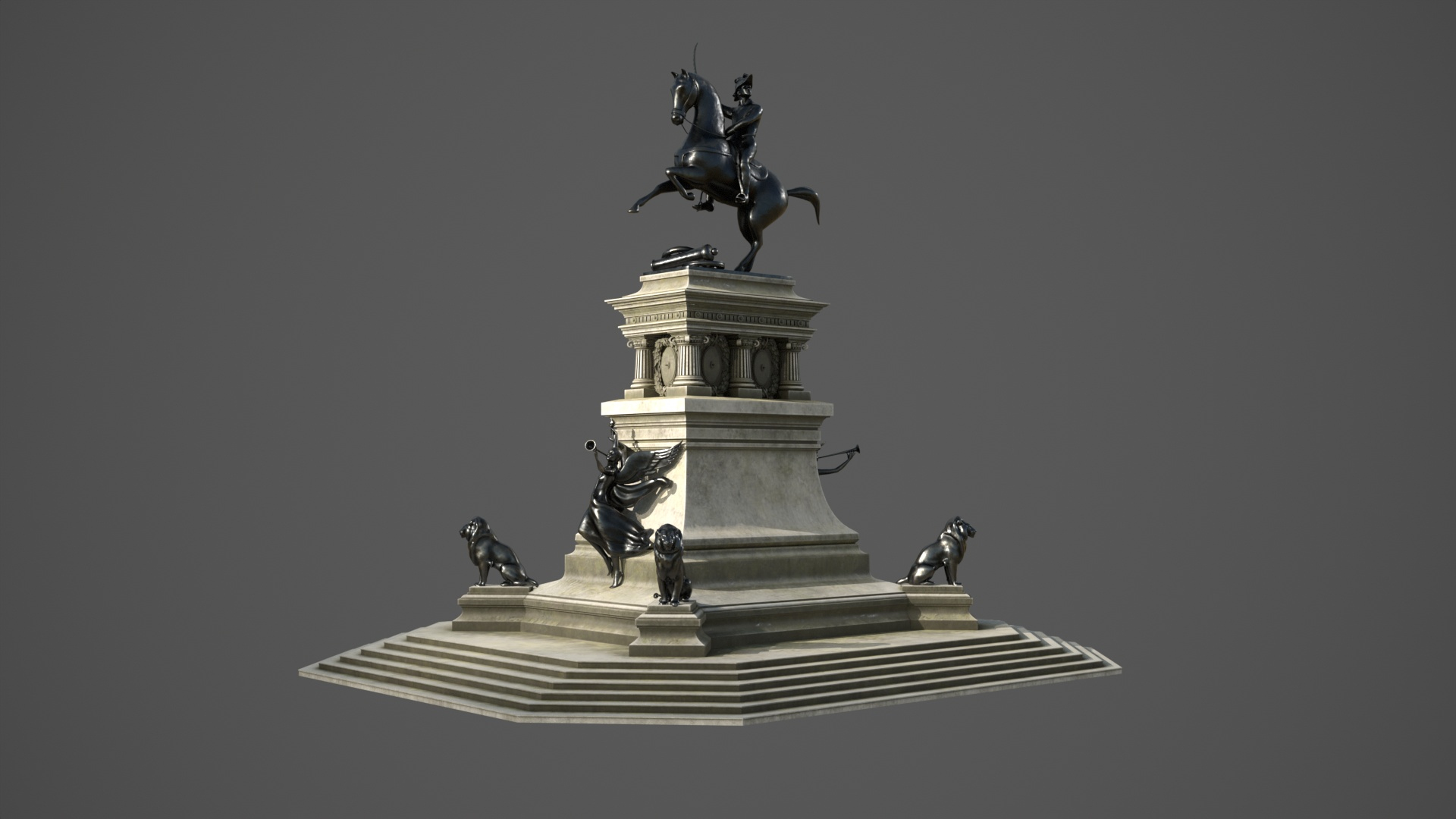3D Equestrian Monument Model - TurboSquid 2344429