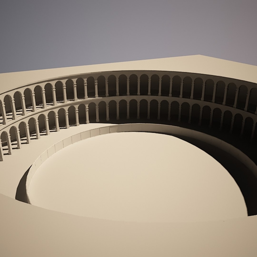 3d model simple amphitheater gladiator