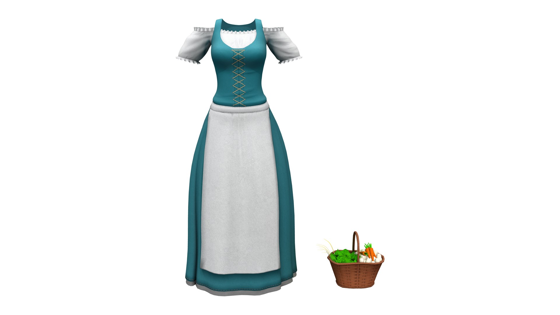 3D Model Farmer Daughter Outfit Costume - TurboSquid 1903219