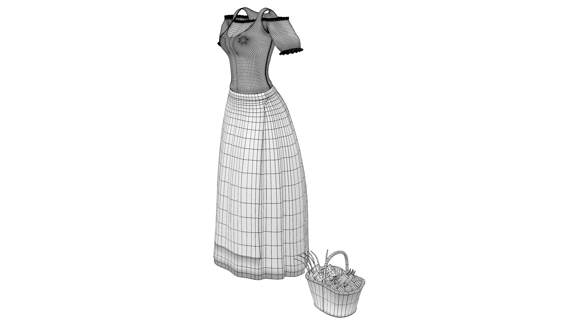 3D Model Farmer Daughter Outfit Costume - TurboSquid 1903219