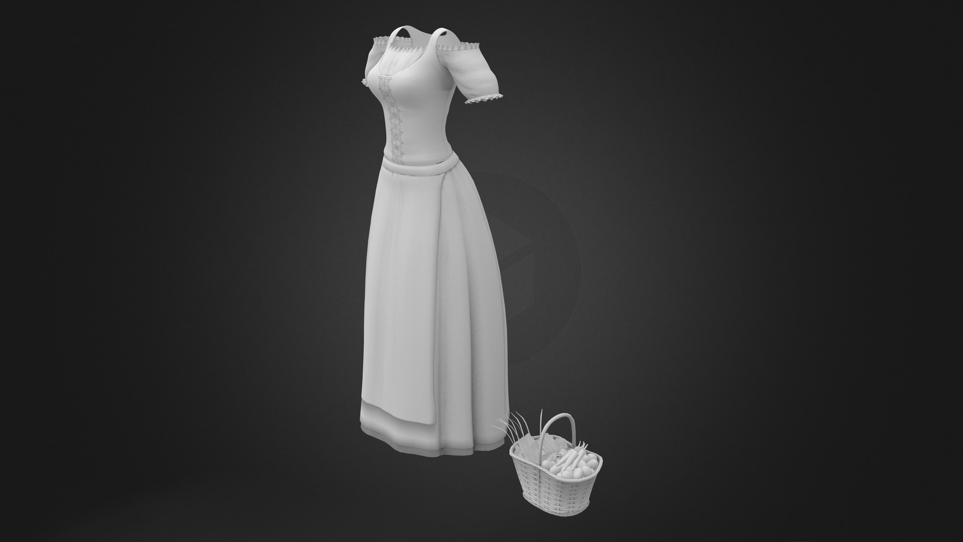 3D Model Farmer Daughter Outfit Costume - TurboSquid 1903219