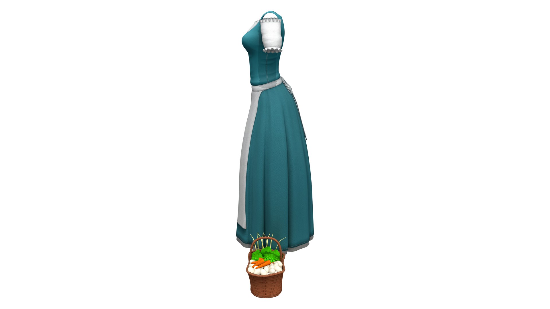 3D Model Farmer Daughter Outfit Costume - TurboSquid 1903219