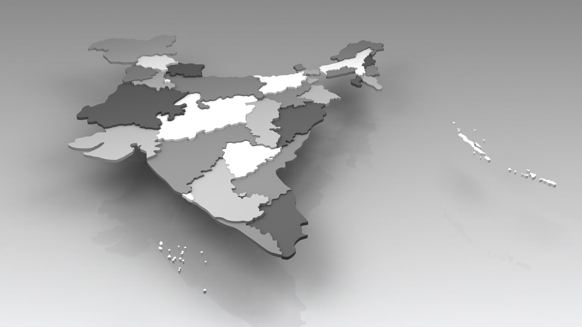 India Map With States 3D Model - TurboSquid 2243161