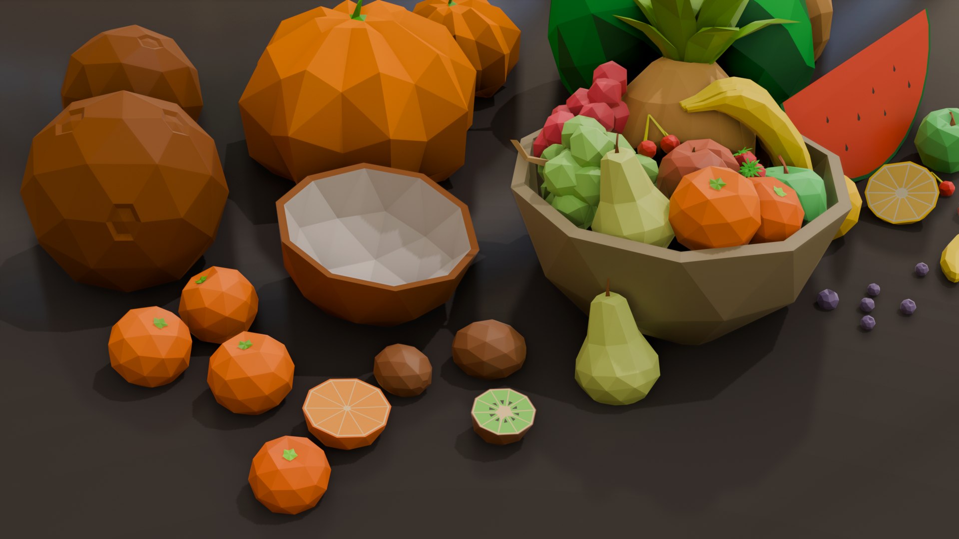 3D Collection 25 Fruits Low Poly Model - TurboSquid 2344653