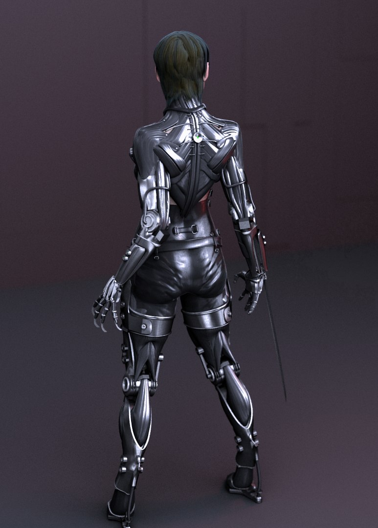 Female Cyborg 3d Model