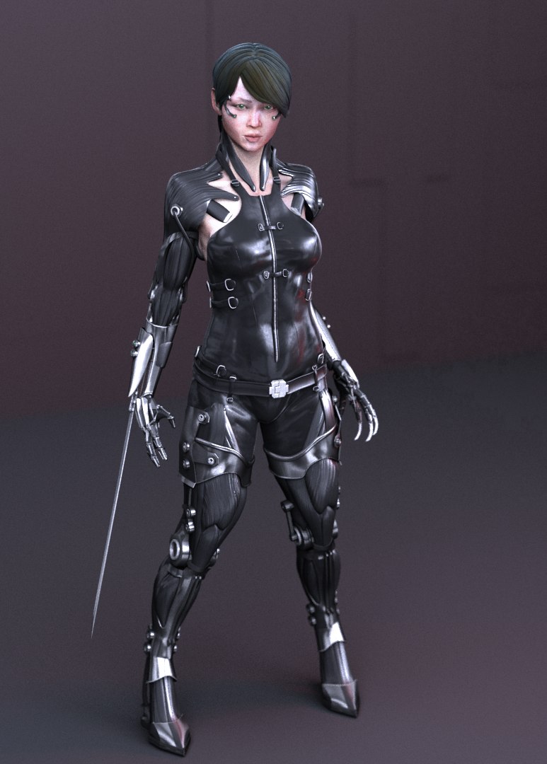 Female Cyborg 3d Model