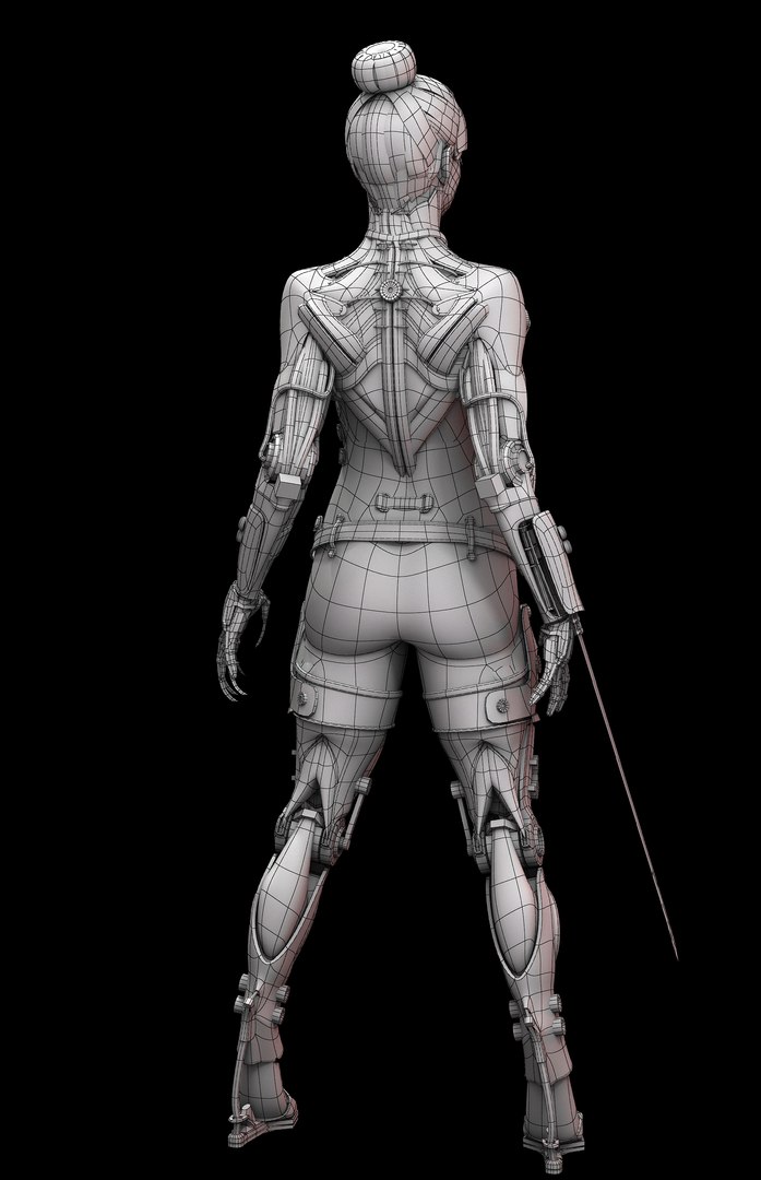 Female Cyborg 3d Model