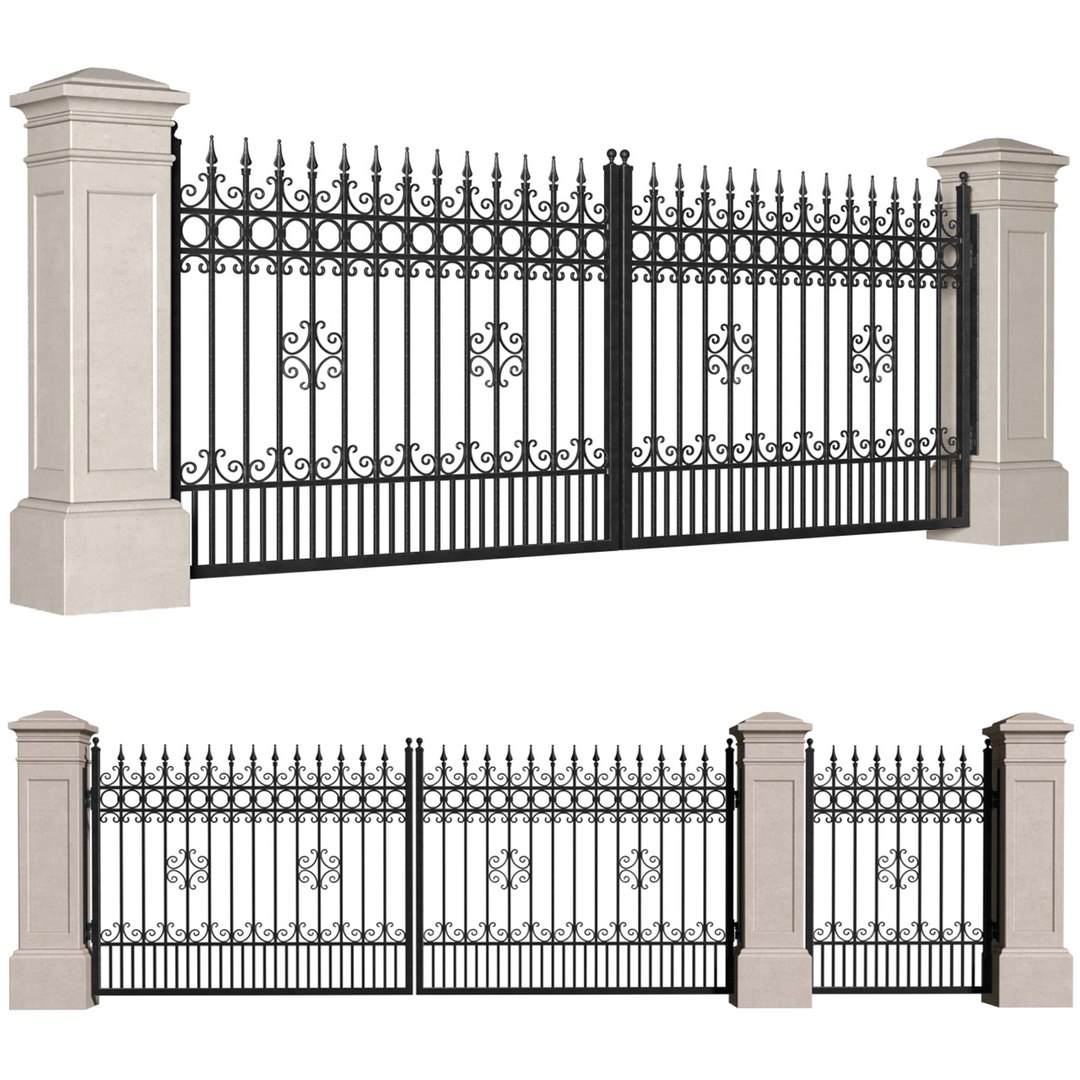 3D Entrance Forged Gates In Classic Style Model - TurboSquid 1998715