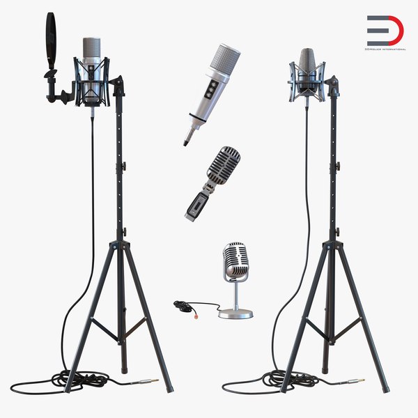 studio microphone stand 3d max