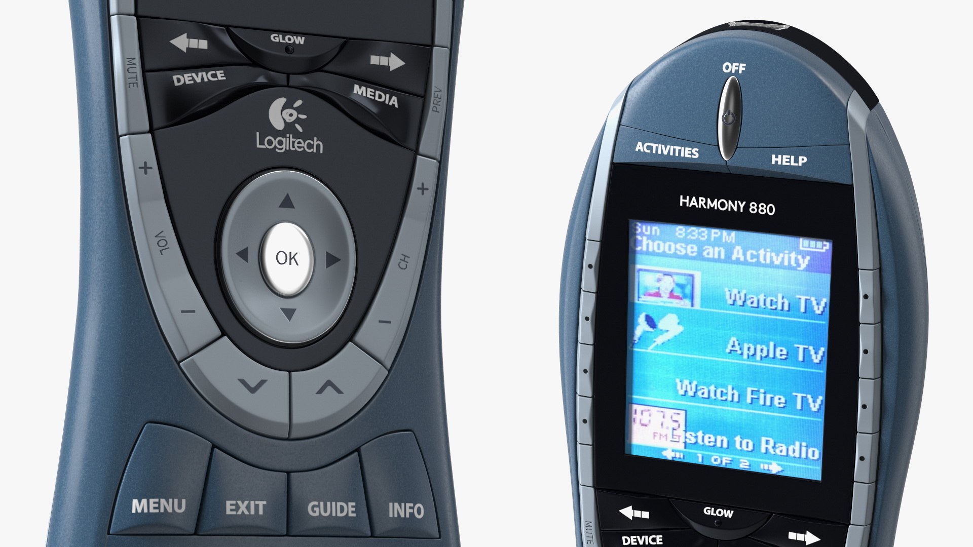 Universal Remote Control Logitech Harmony 880 Blue 3D Model ...