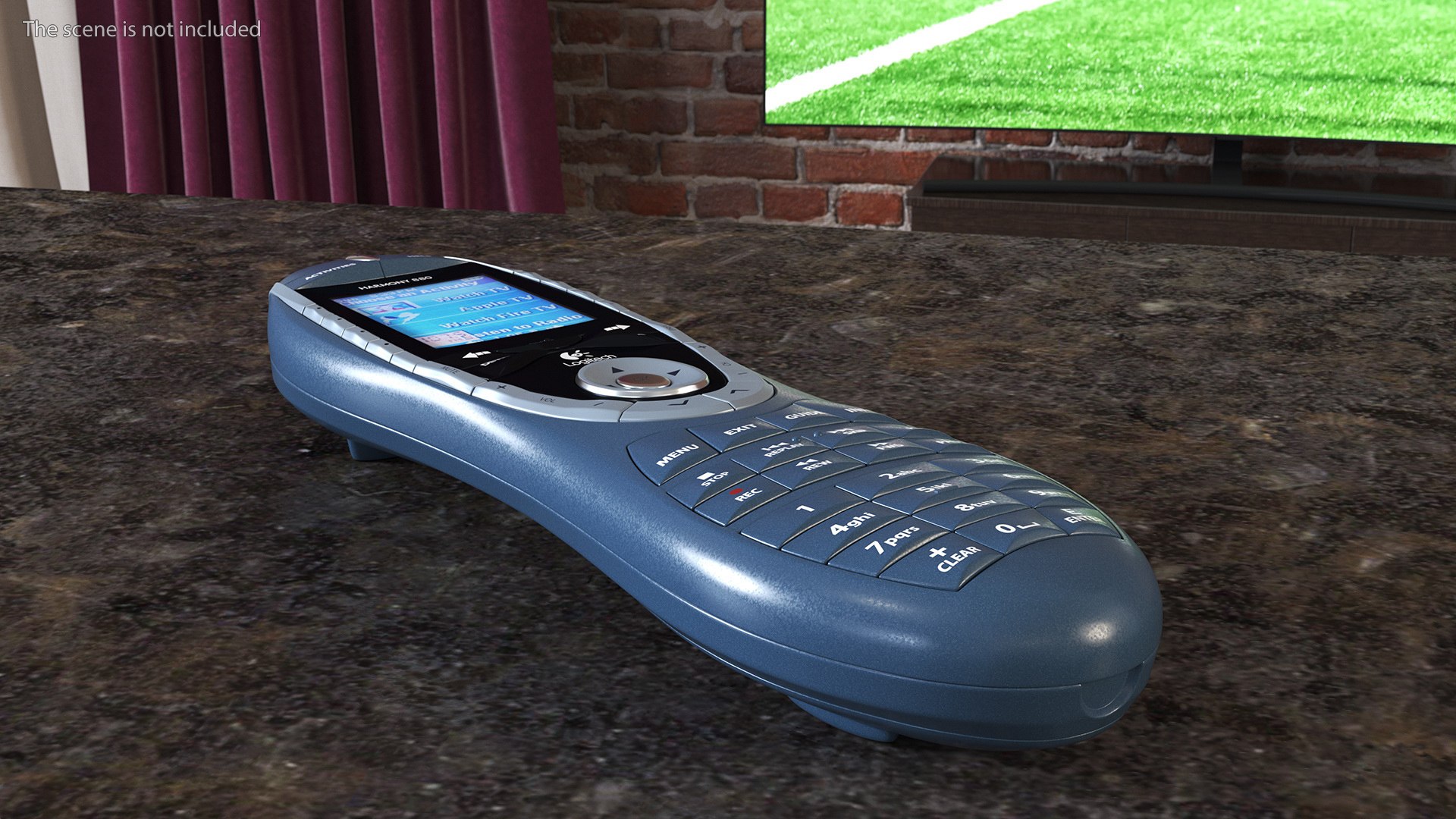 Universal Remote Control Logitech Harmony 880 Blue 3D Model ...