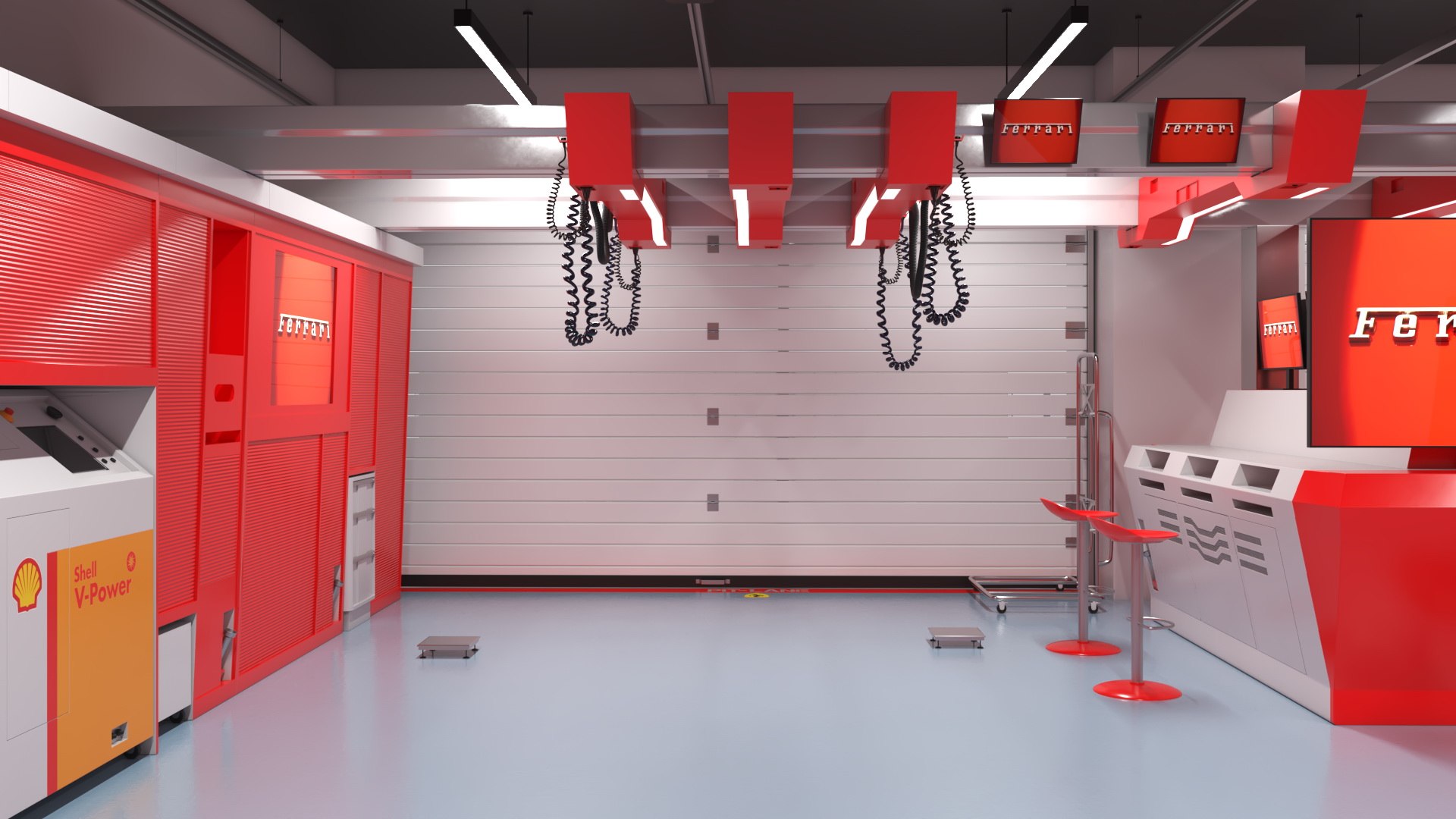 Formula 1 Garage Rigged 3D Model - TurboSquid 2310364