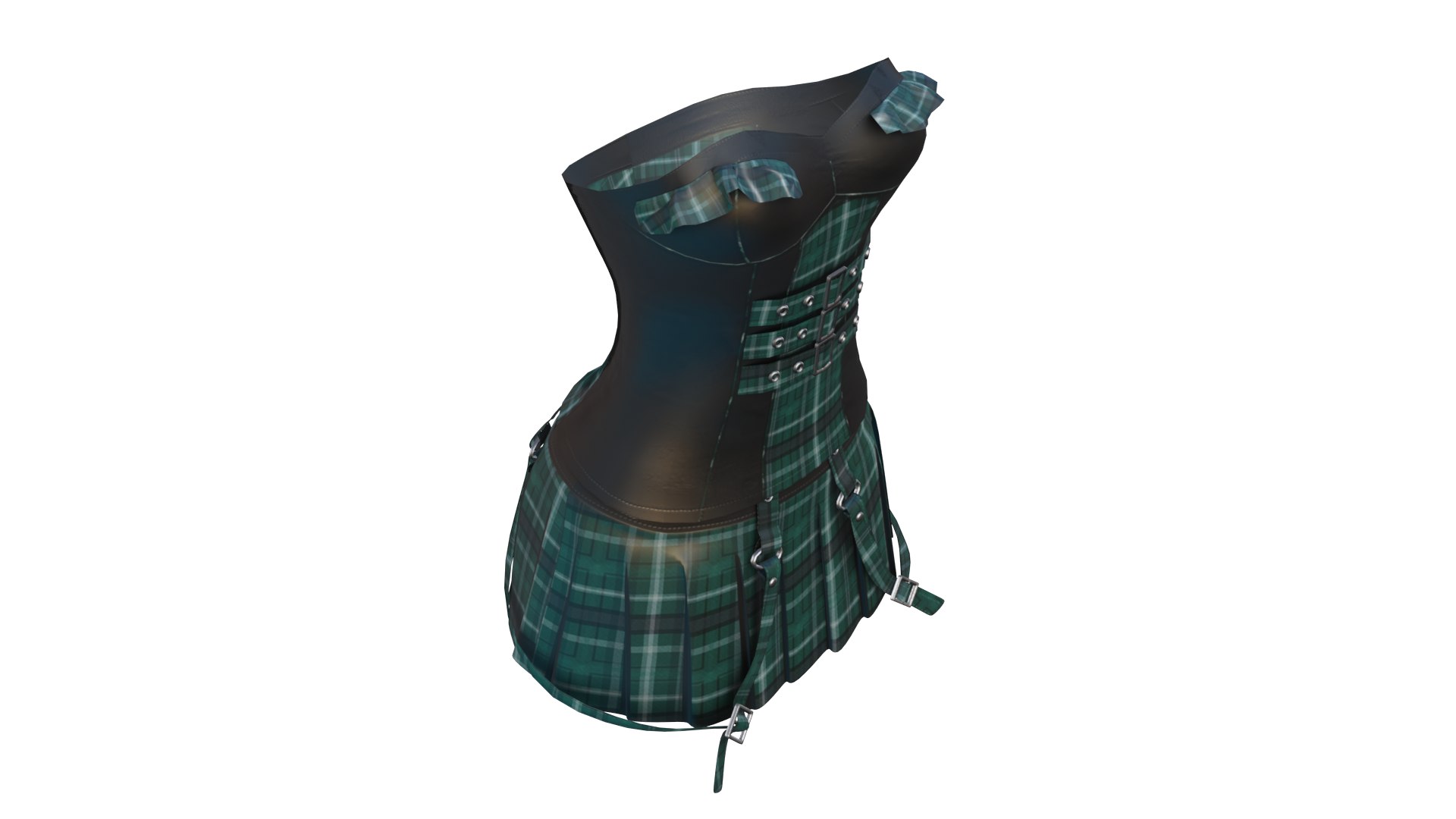 Gothic Plaid Mini Dress 3D Model Low Poly 3D - TurboSquid 2285133
