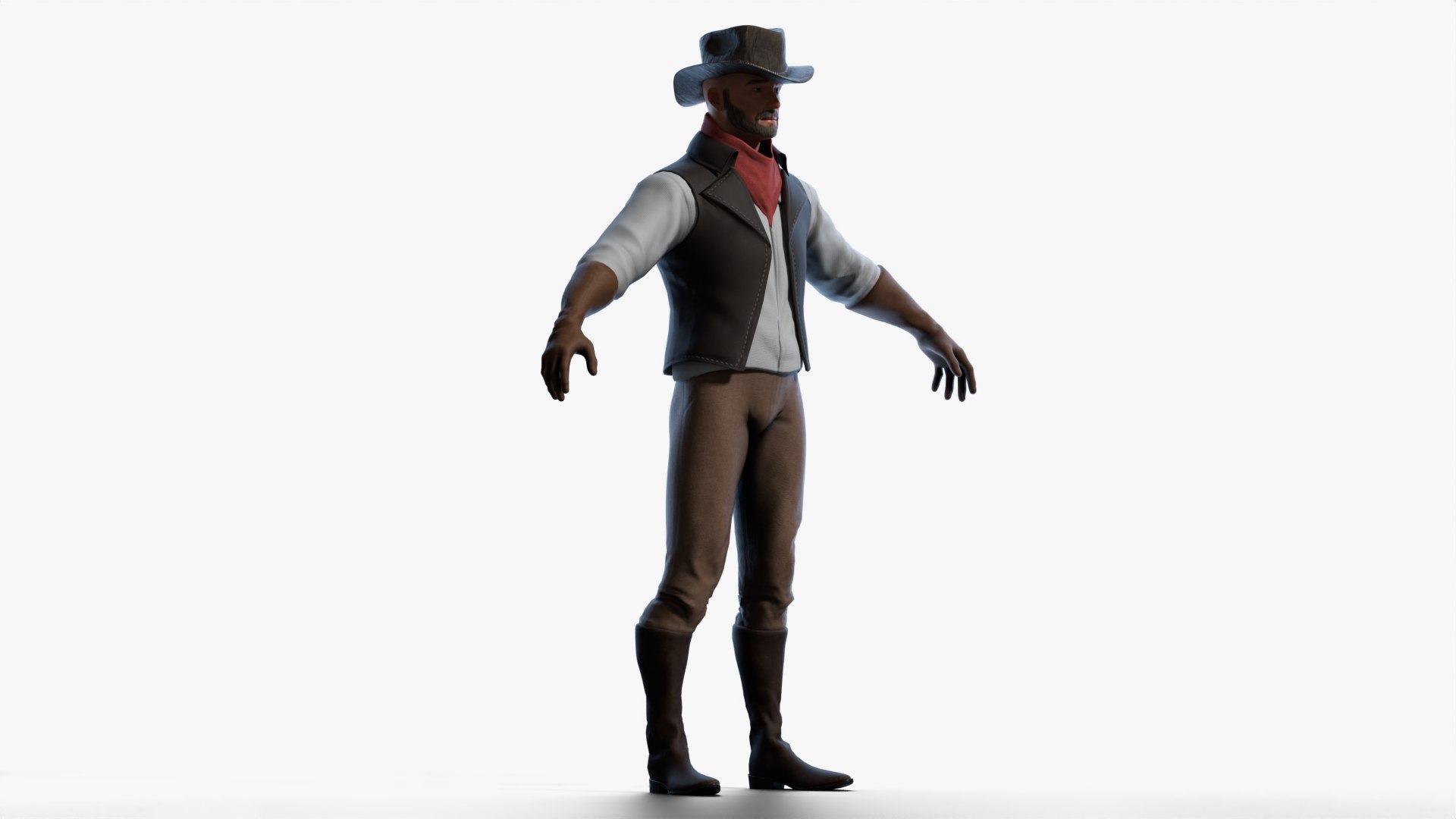 3D Cowboy Game Character PBR - TurboSquid 2419619
