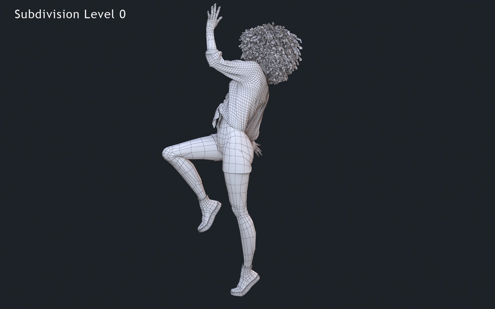 Cartoon Girl African Casual Standing Playful Brown 3D Model ...