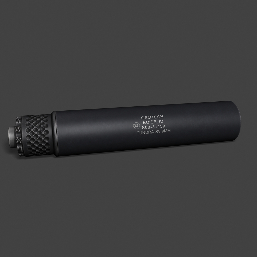 gemtech tundra-sv 9mm black 3d max