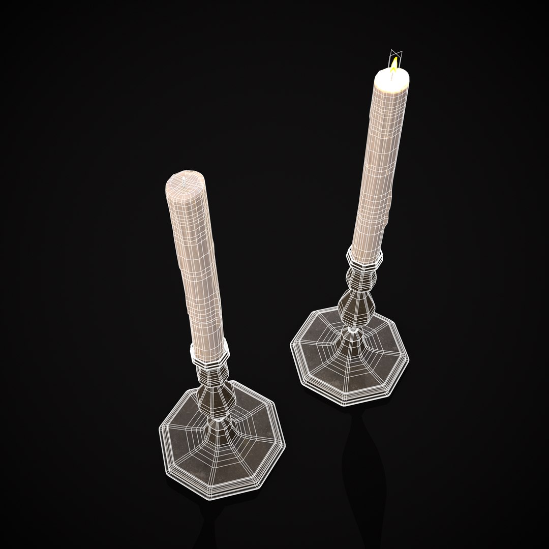 3D Tall Octagonal Candle Stick Model - TurboSquid 2097359