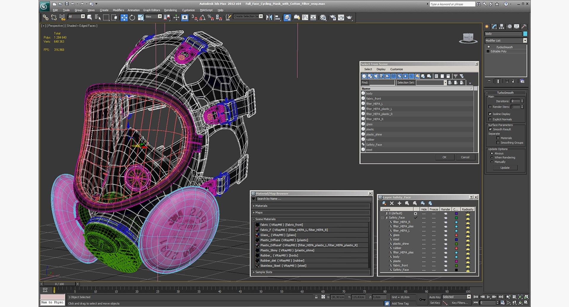 3D model face respirator gas mask - TurboSquid 1389453