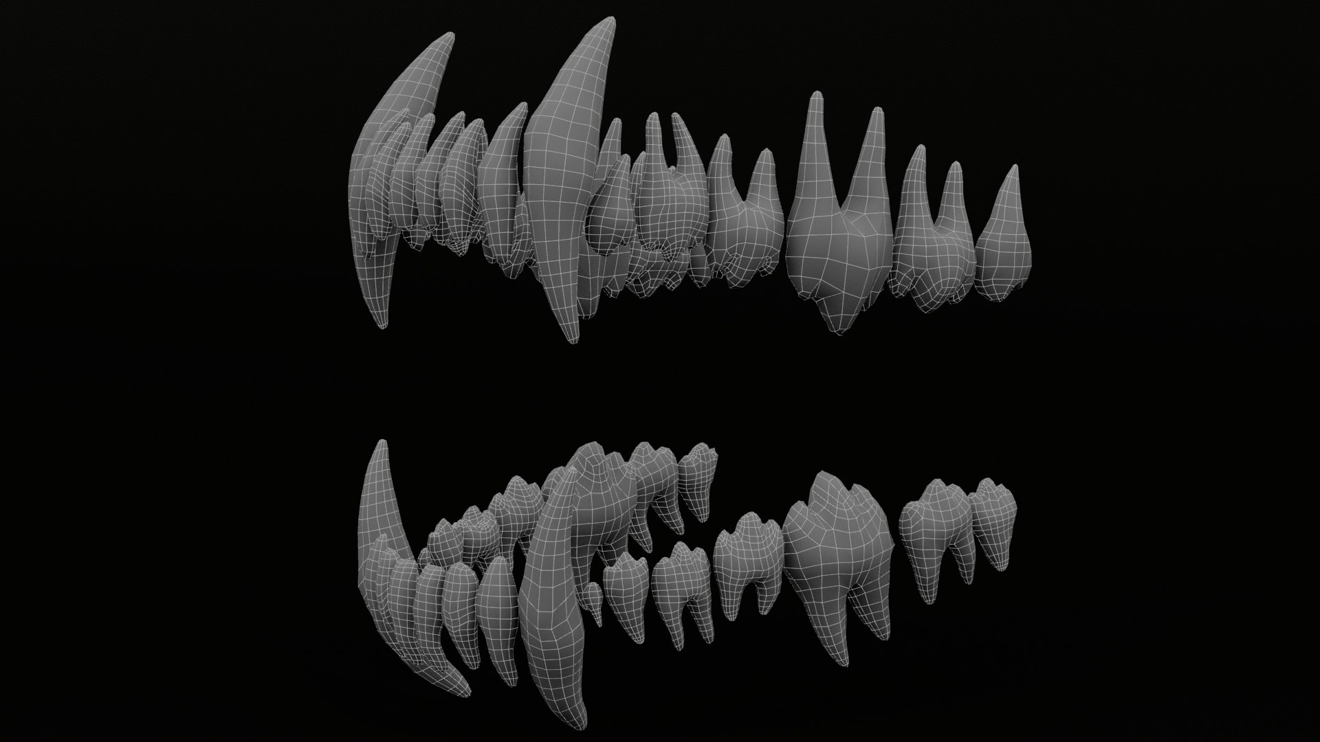 Realistic Wolf Teeth 3D Model - TurboSquid 2401525