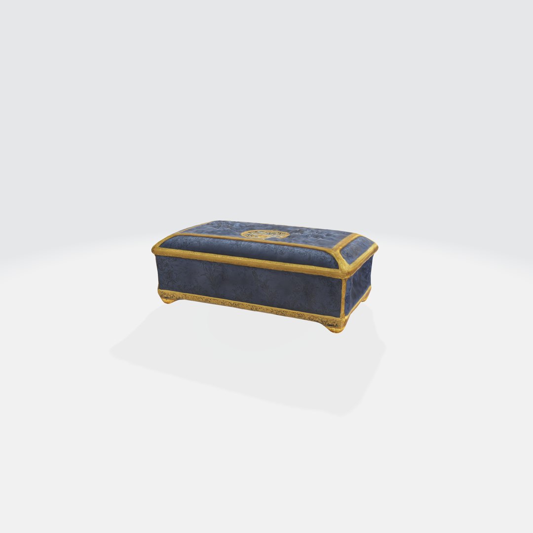 3D Model A Rectangular Black Lacquered Box - TurboSquid 2260134