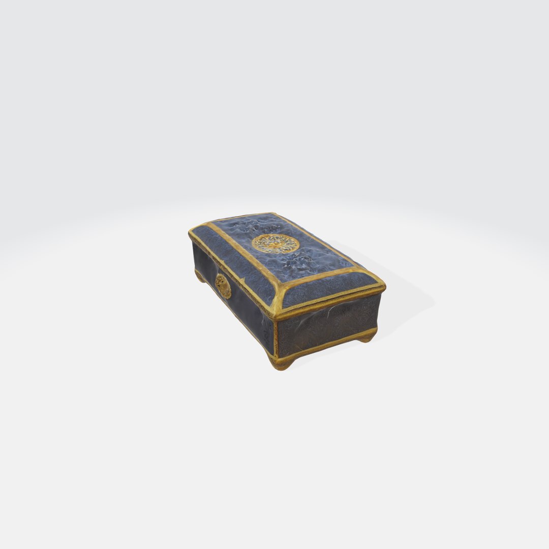 3D Model A Rectangular Black Lacquered Box - TurboSquid 2260134