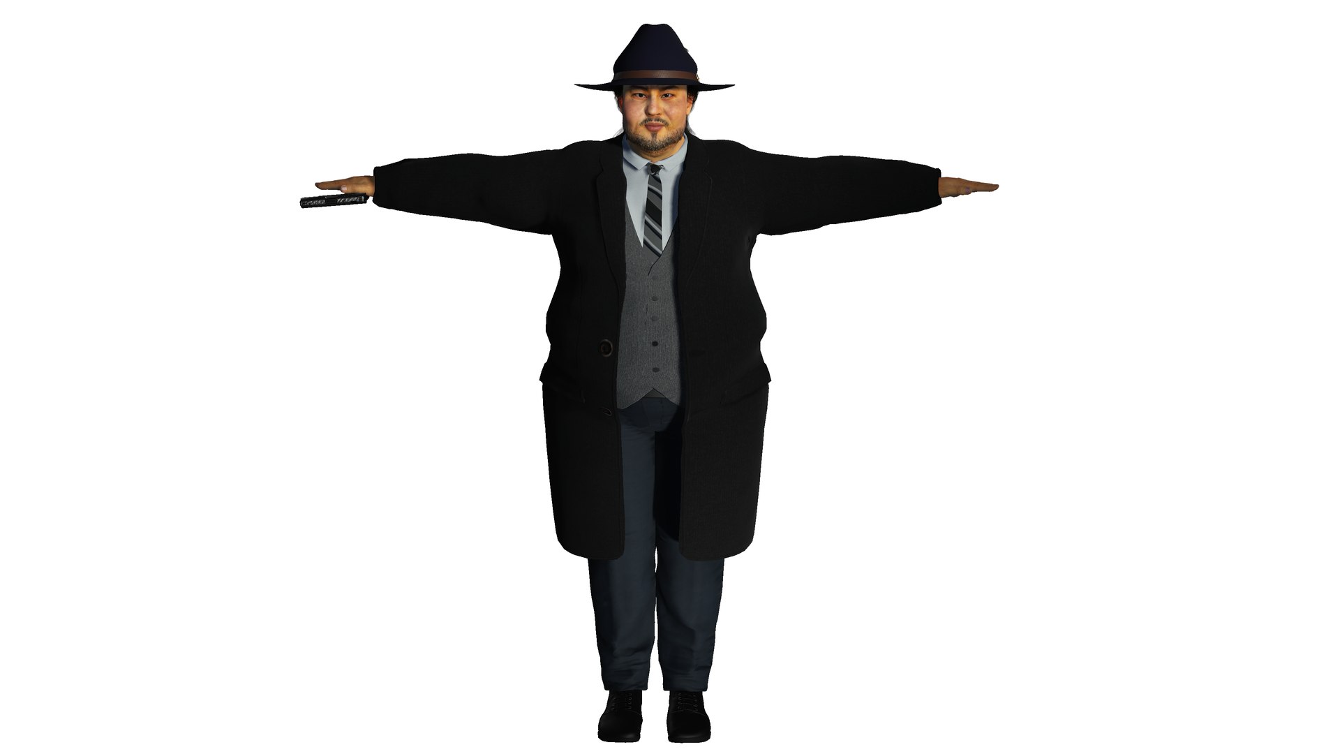 3D REALISTIC HUMAN RIGGED CHARACTER - ASIAN FAT BUSINESSMAN Model ...