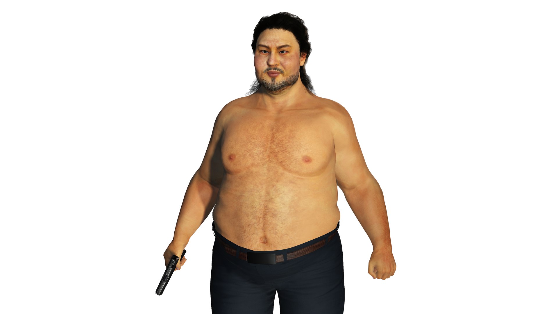 3D REALISTIC HUMAN RIGGED CHARACTER - ASIAN FAT BUSINESSMAN Model ...