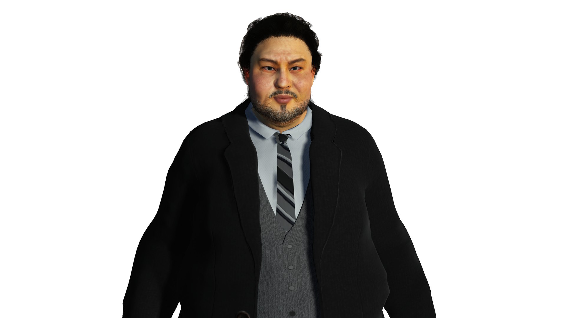 3D REALISTIC HUMAN RIGGED CHARACTER - ASIAN FAT BUSINESSMAN Model ...