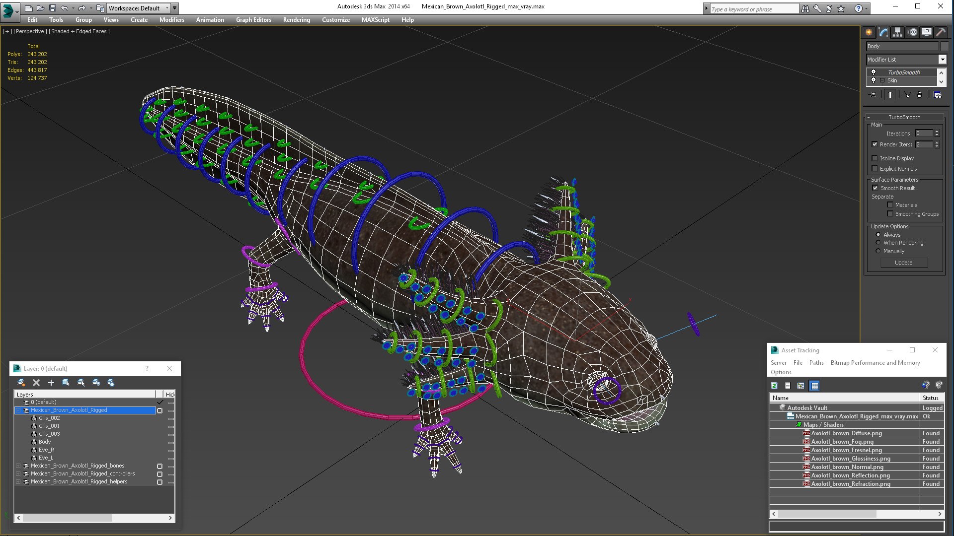 3D Model Mexican Brown Axolotl Rigged - TurboSquid 2210064