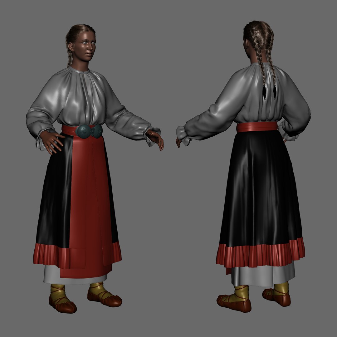3D Female Traditional Folklore Costume And Head - Vlasca Model ...