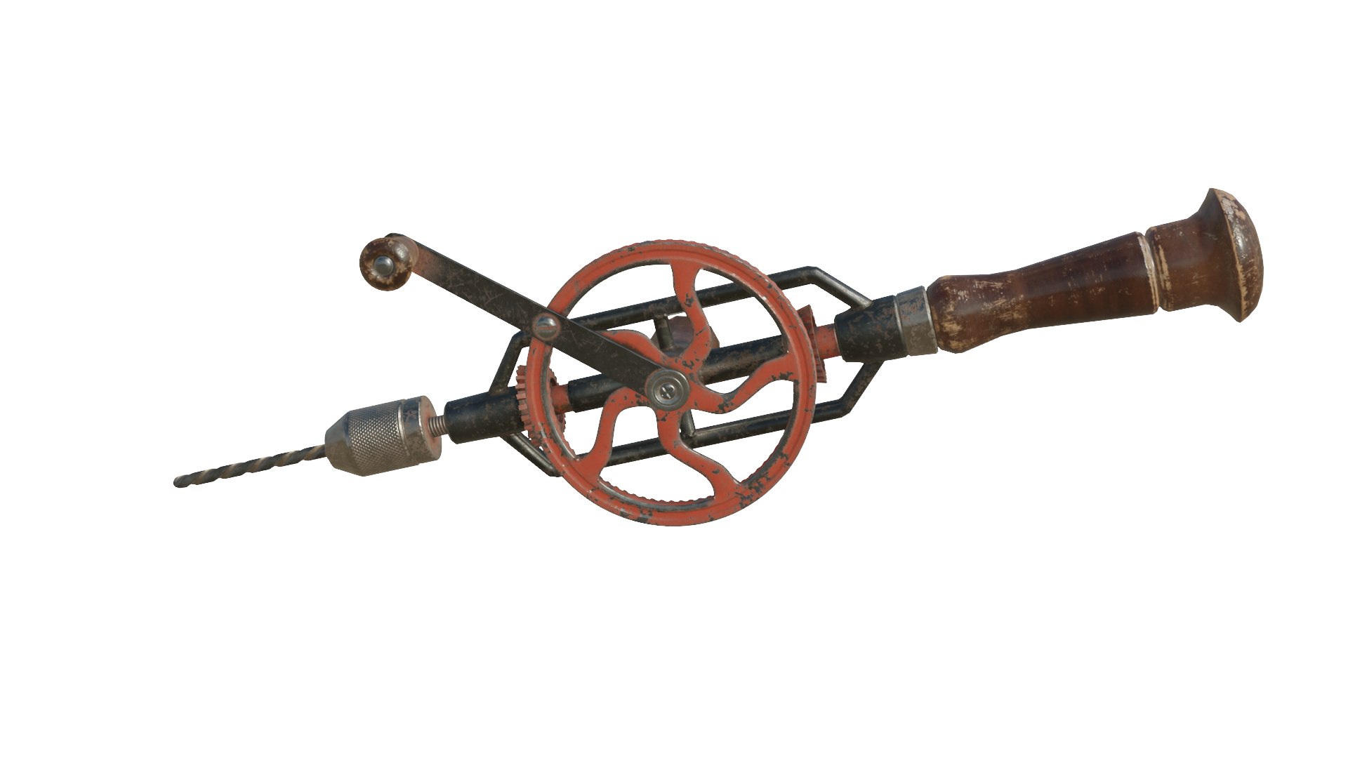 Old hand drill animated model - TurboSquid 2146820