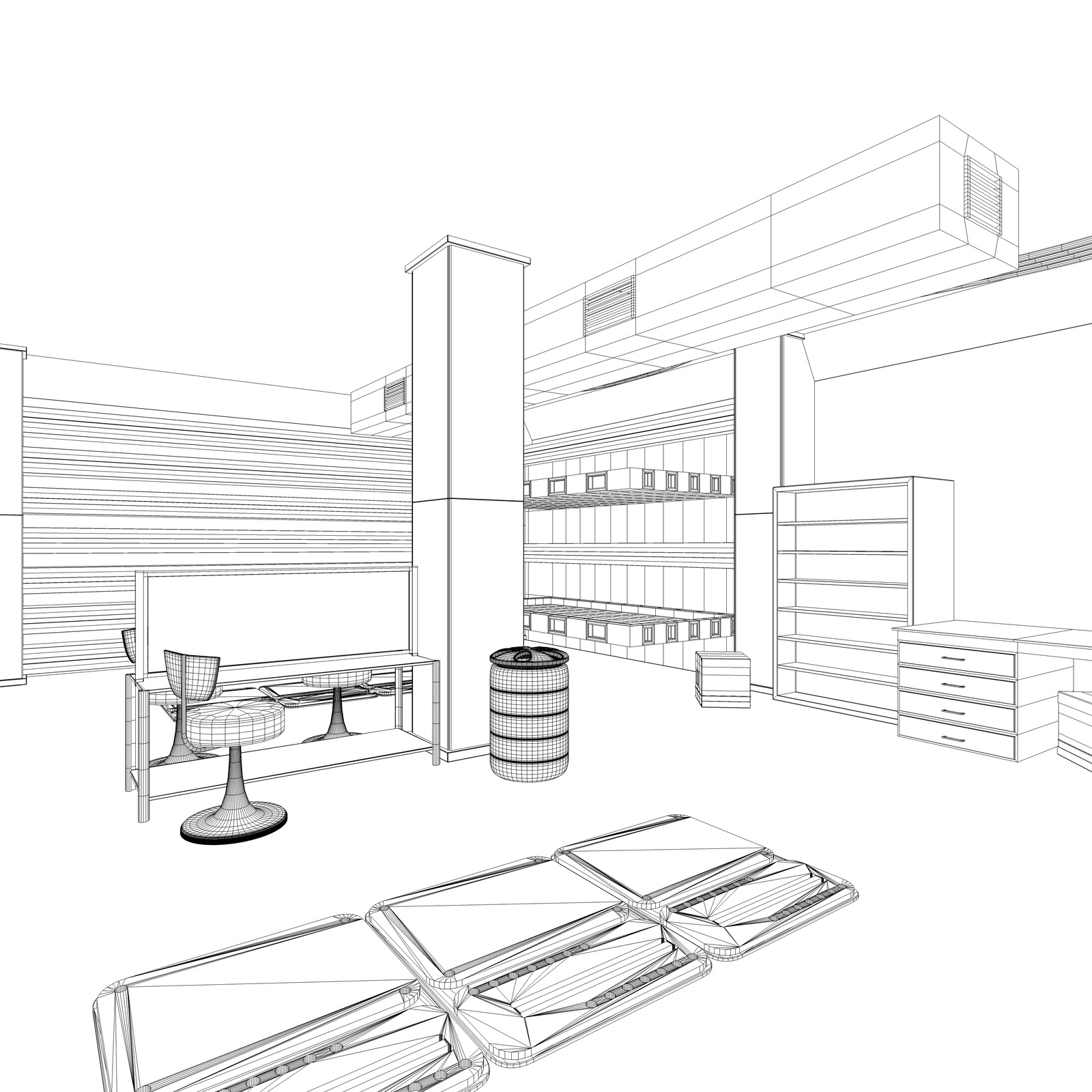 3d model science fiction interior