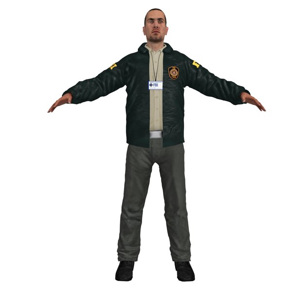 3d model fbi agent rigging