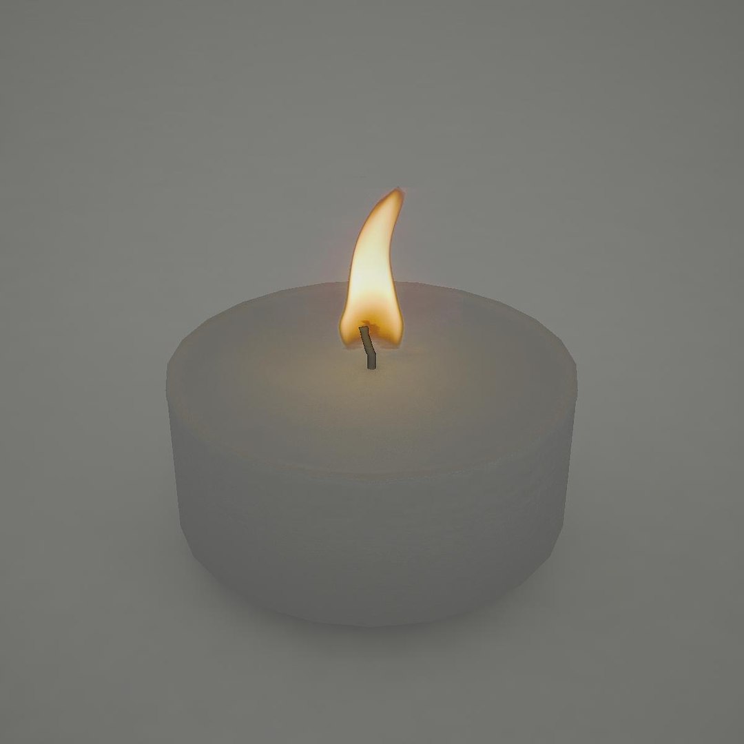 3d model candle v- renders