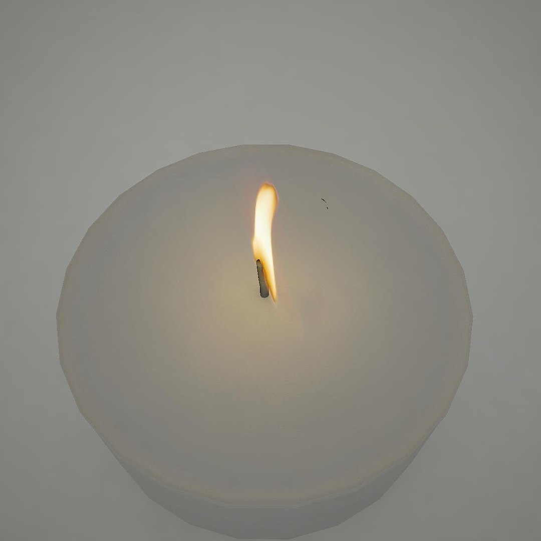 3d model candle v- renders