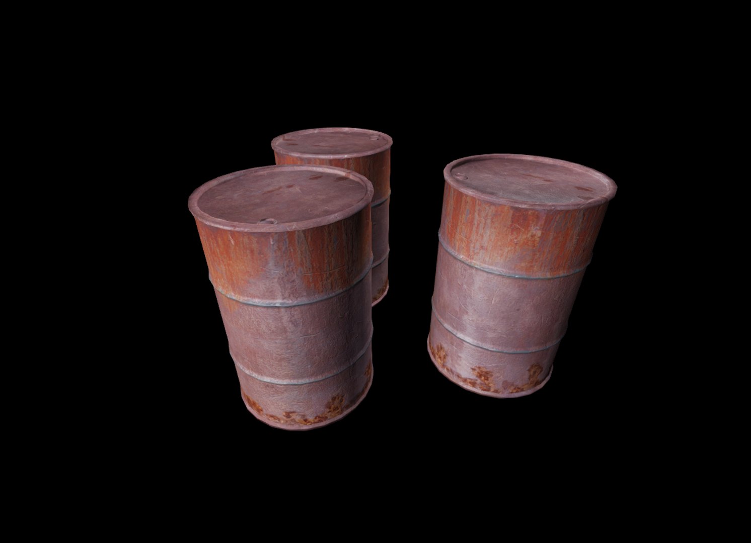 3d model of rusty barrel