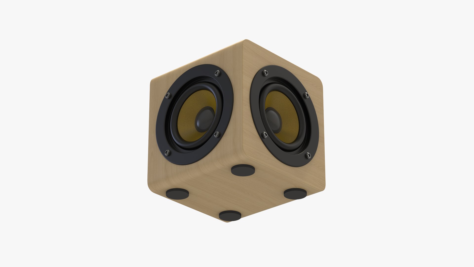 3D Wooden Mini Speakers X4 Model - TurboSquid 2289418