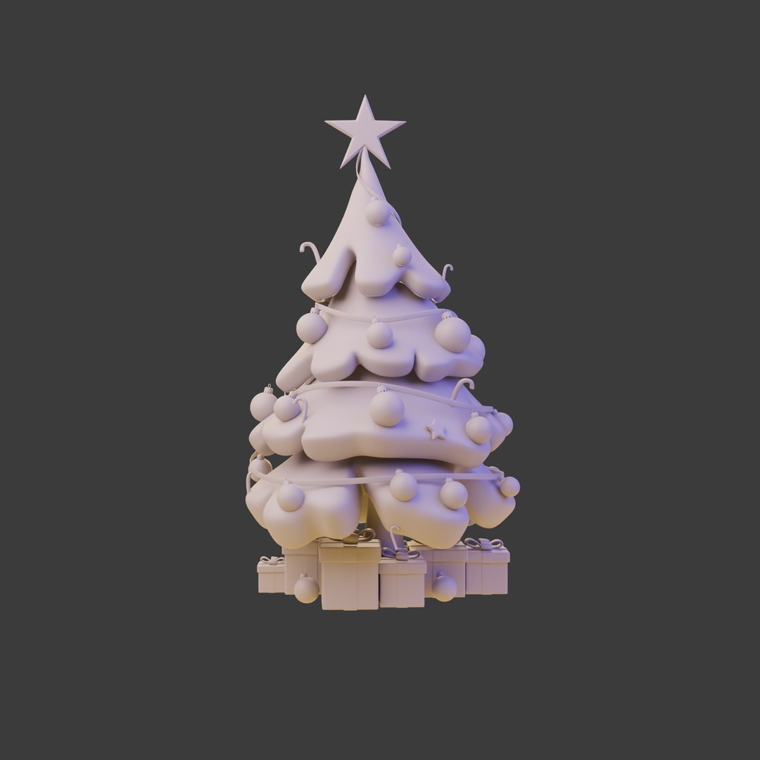 3D Christmas Tree Cartoon Model - TurboSquid 2329392