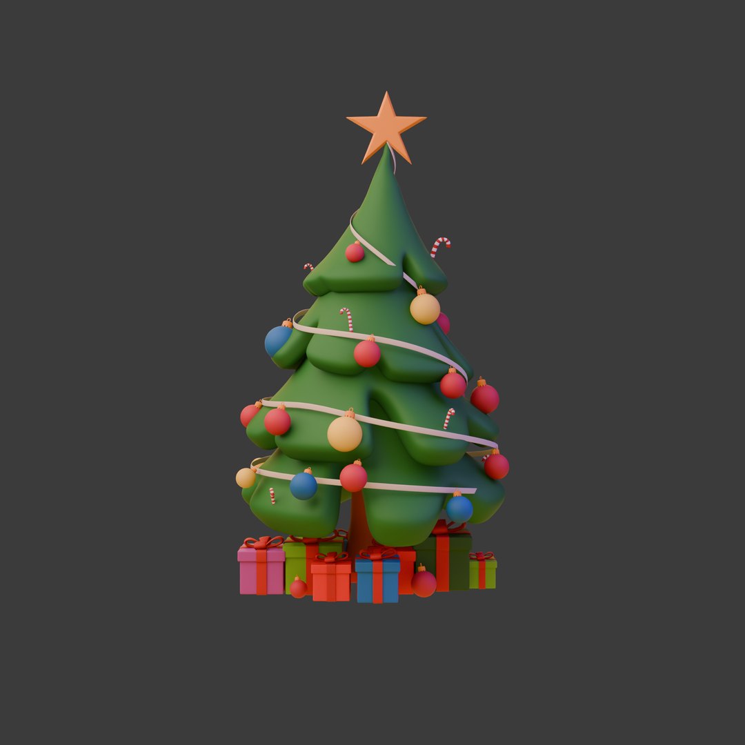 3D Christmas Tree Cartoon Model - TurboSquid 2329392