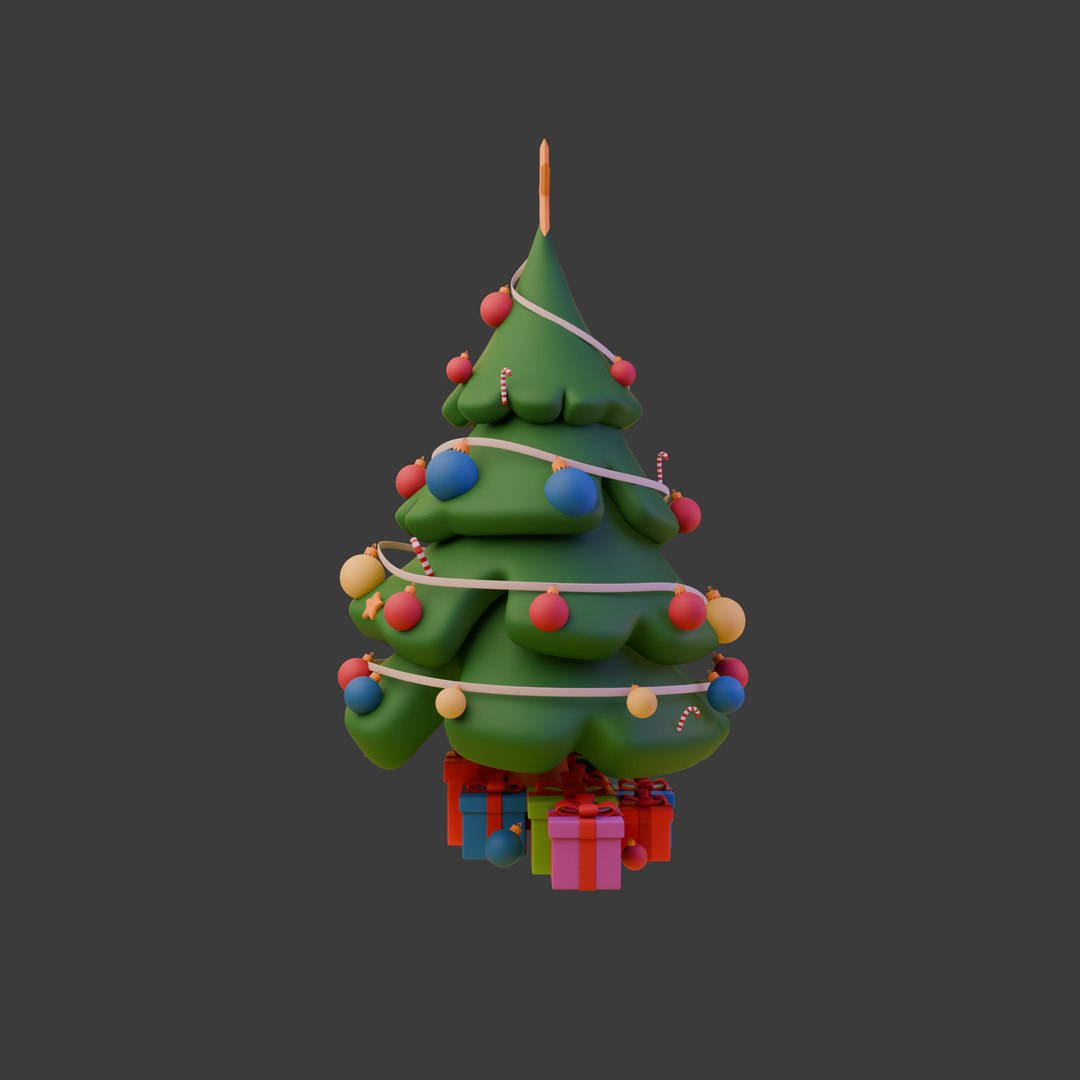 3D Christmas Tree Cartoon Model - TurboSquid 2329392