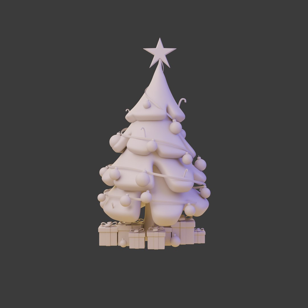 3D Christmas Tree Cartoon Model - TurboSquid 2329392