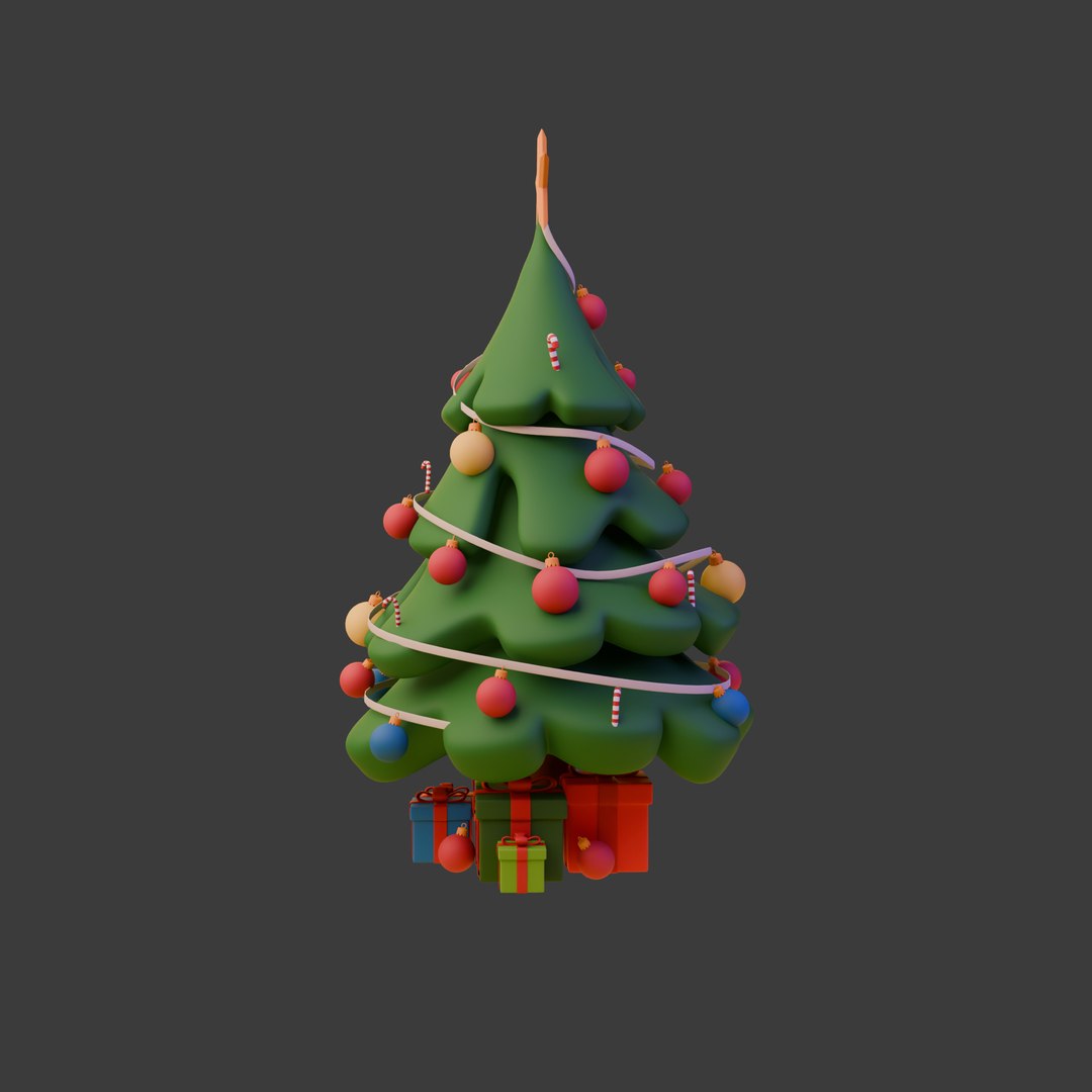 3D Christmas Tree Cartoon Model - TurboSquid 2329392