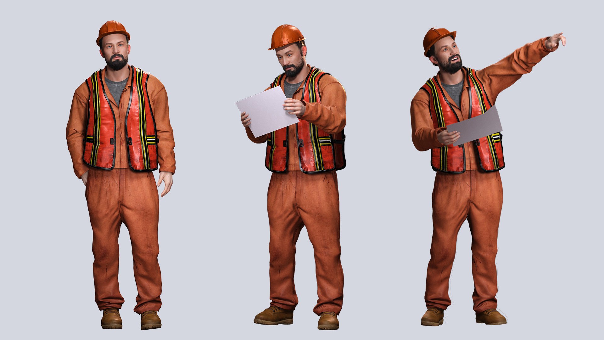 Realistic 3D Construction Worker Character Model 3D Model - TurboSquid ...