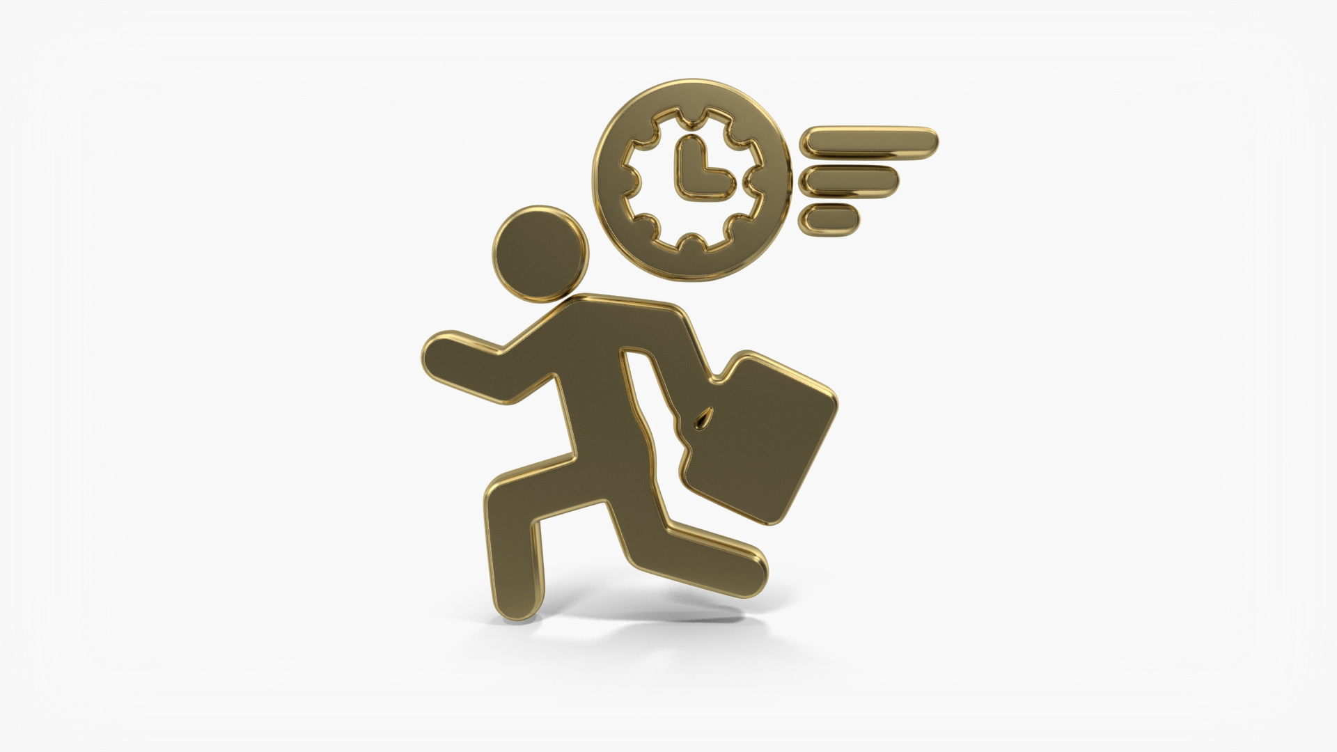 3D Businessman hurry at work Gold Symbol model - TurboSquid 2063539
