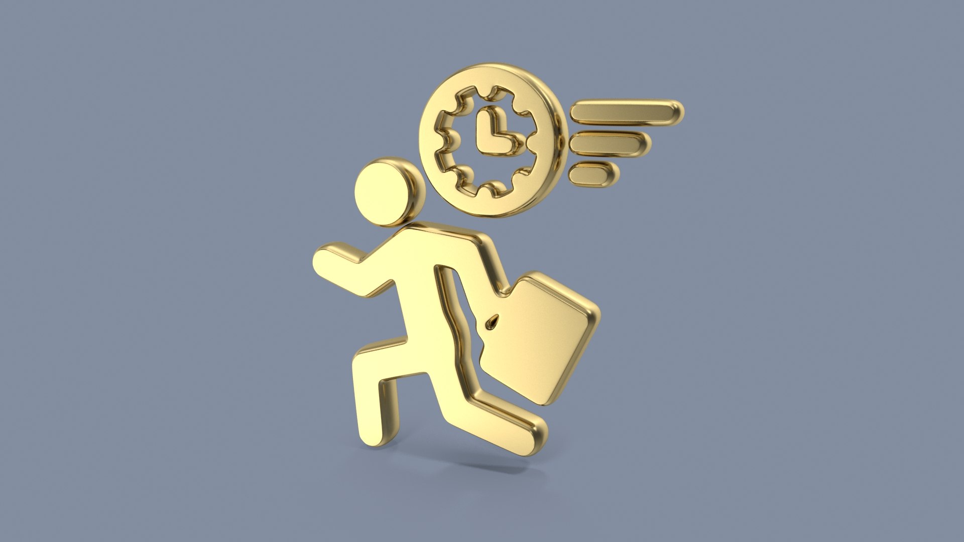 3D Businessman hurry at work Gold Symbol model - TurboSquid 2063539