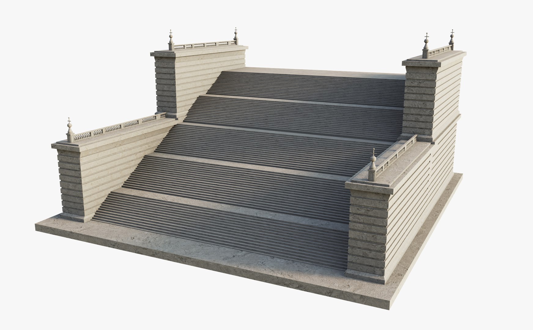 Free 3D Big Ancient Stairs Model - TurboSquid 2290971