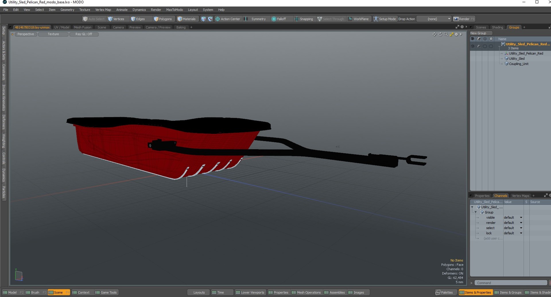 Utility Sled Pelican Red 3D model - TurboSquid 2161303
