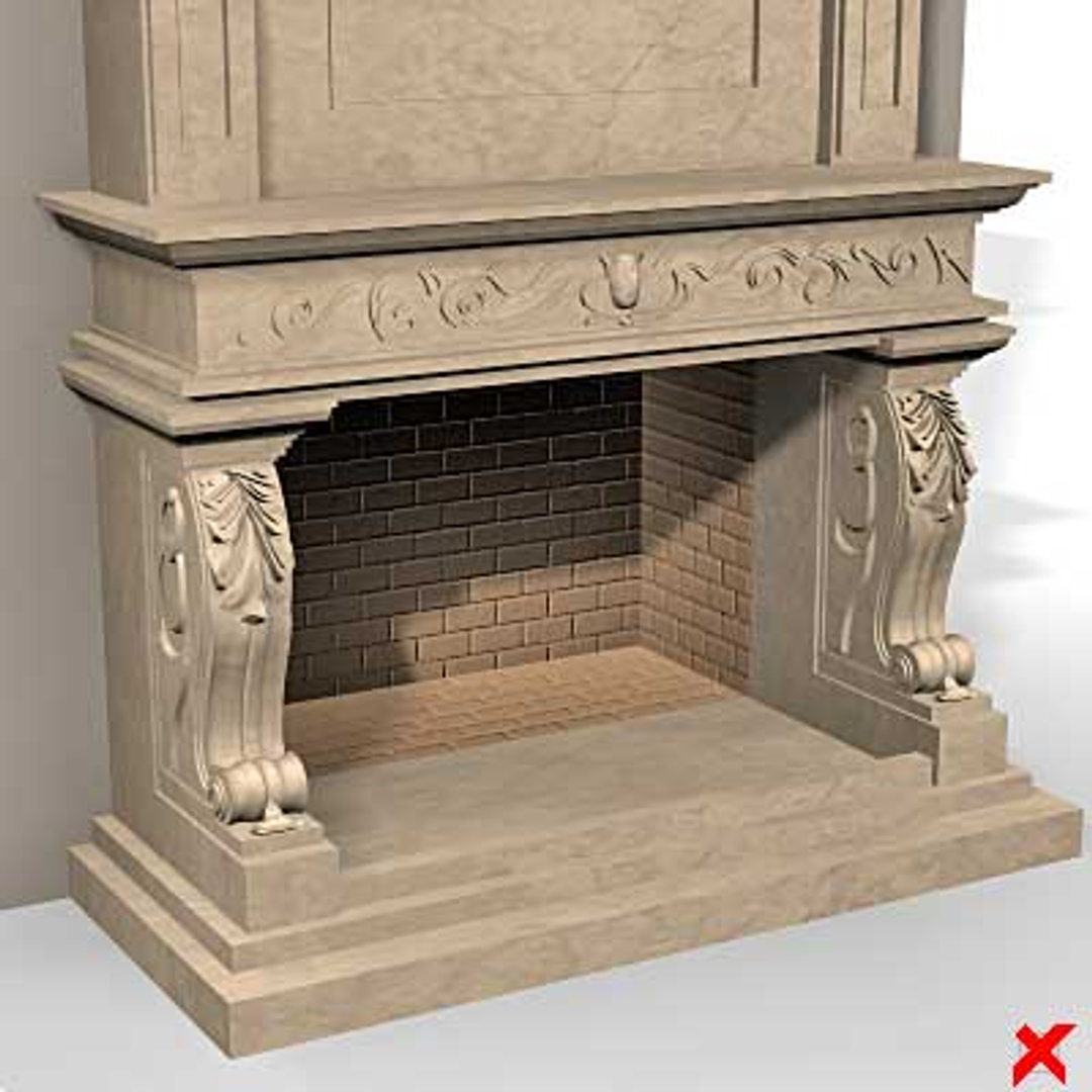 fireplace 3d model
