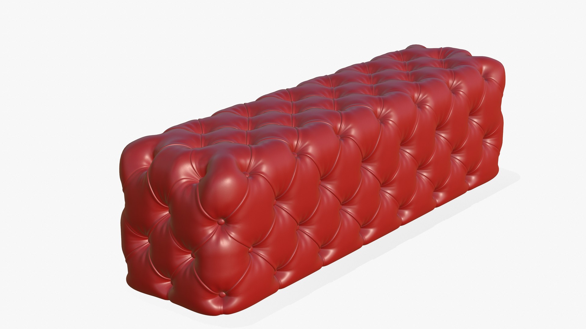 Chesterfield Realistic Sofa Leather Bench Red 3D model - TurboSquid 1935392