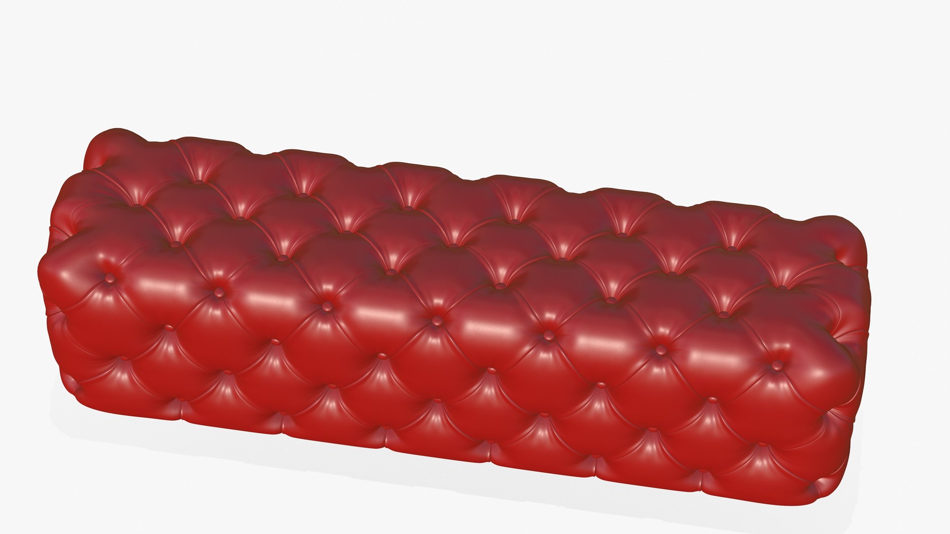 Chesterfield Realistic Sofa Leather Bench Red 3D model - TurboSquid 1935392